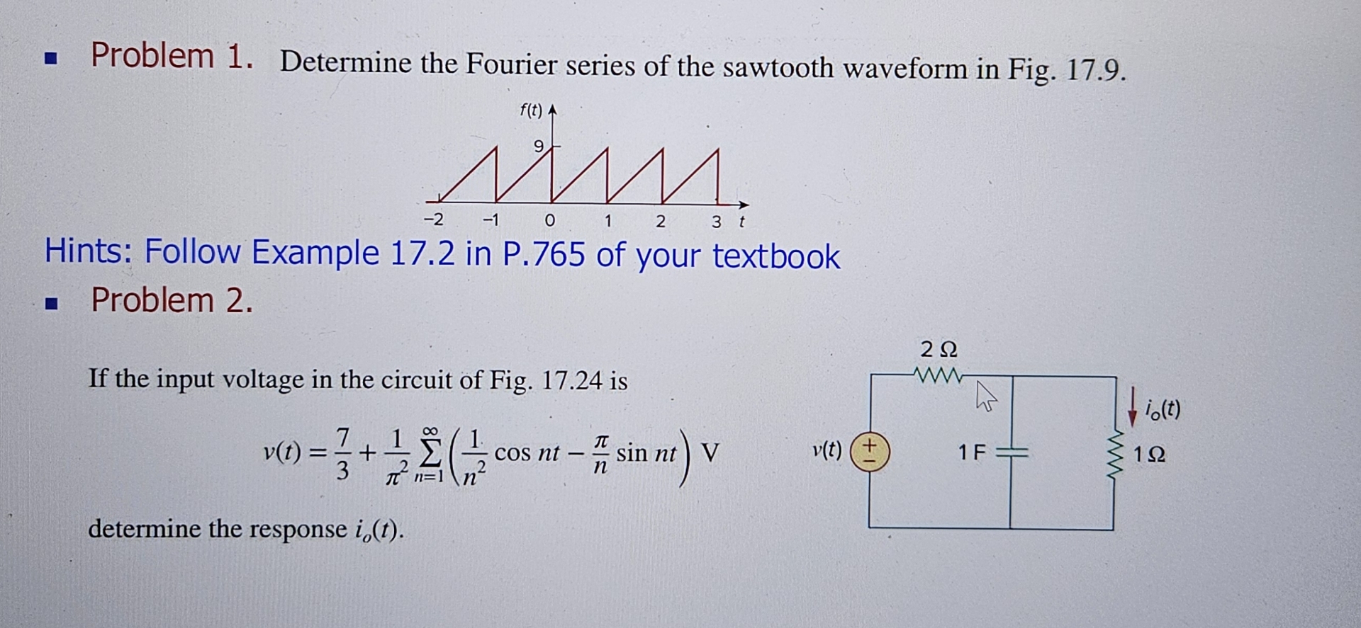 Solved Problem 1. ﻿Determine the Fourier series of the | Chegg.com