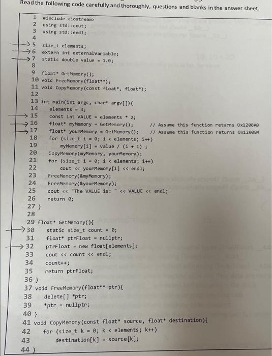 Solved Read the following code carefully and thoroughly, | Chegg.com