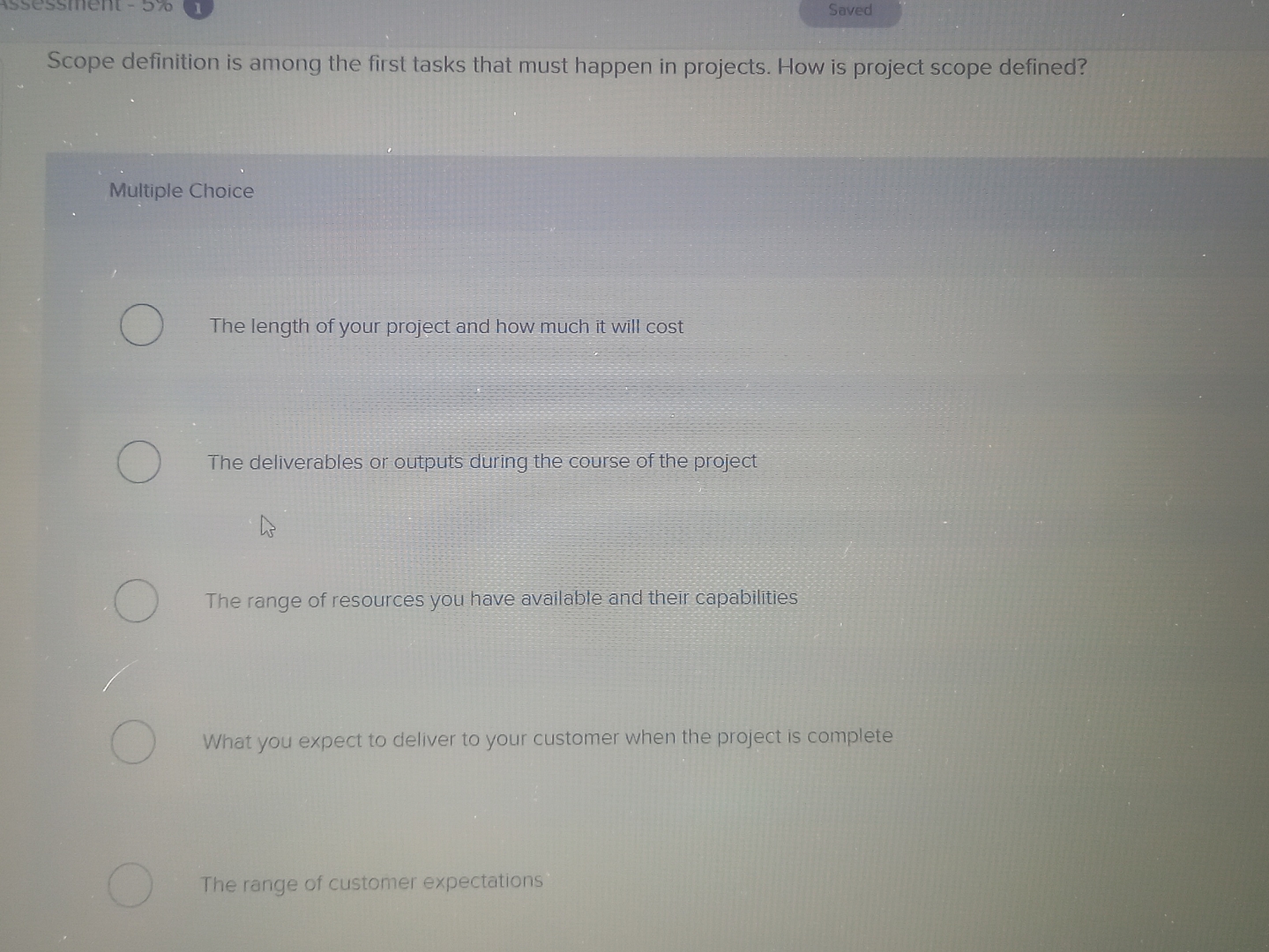 Solved Scope definition is among the first tasks that must | Chegg.com