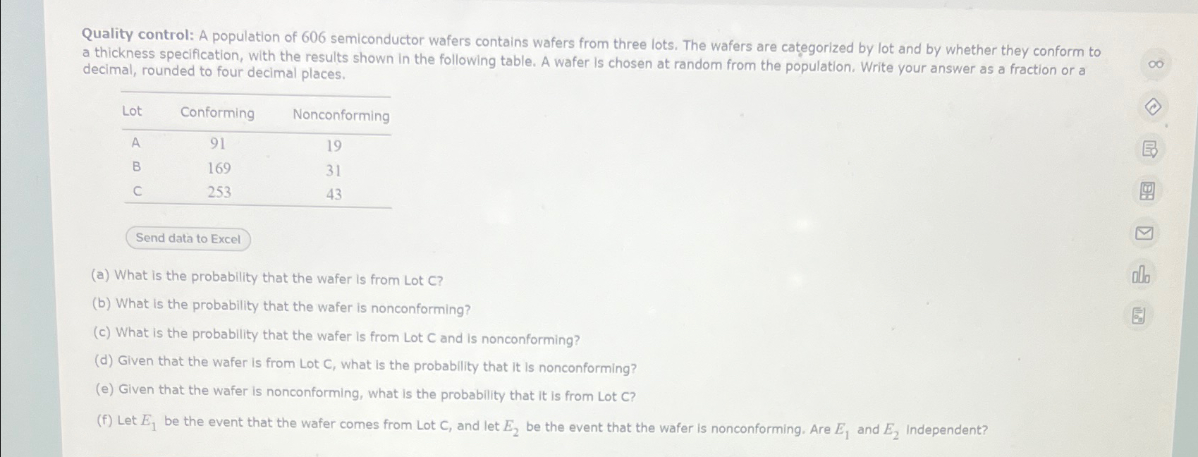 Solved Quality control: A population of 606 ﻿semiconductor | Chegg.com