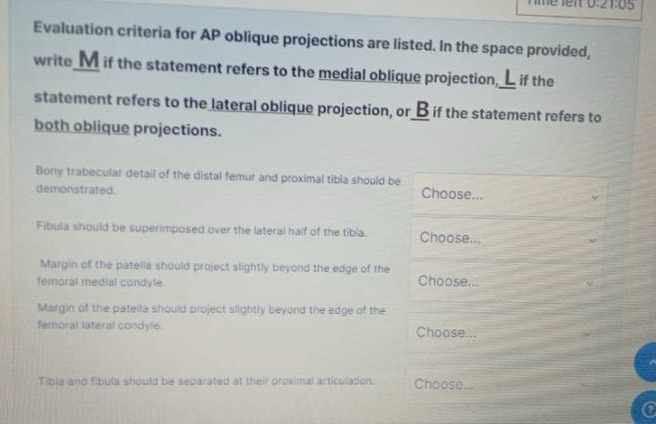 Solved Evaluation criteria for AP oblique projections are | Chegg.com