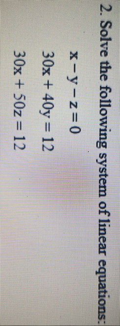 Solved Solve the following system of linear | Chegg.com