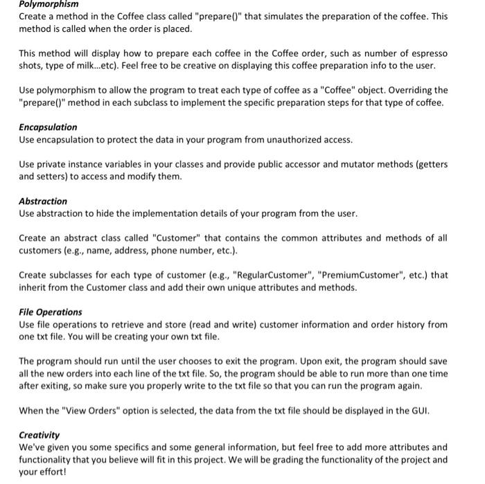 Solved Coffee Shop Application In this homework, we will be | Chegg.com