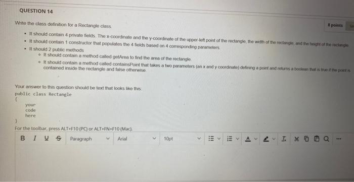 Solved Write the class definition for a Rectangle class A | Chegg.com