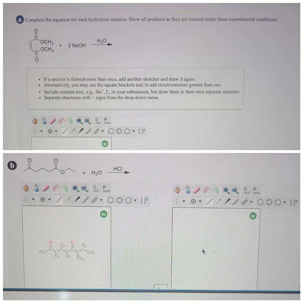 Solved a Complete the equation for each hydrolysis reaction. | Chegg.com
