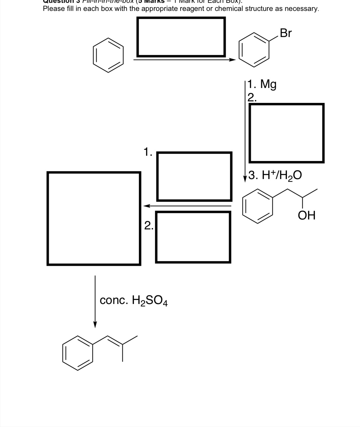Solved Please fill in each box with the appropriate reagent | Chegg.com