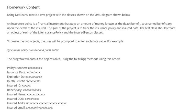 Solved Homework Content Using NetBeans, create a Java | Chegg.com
