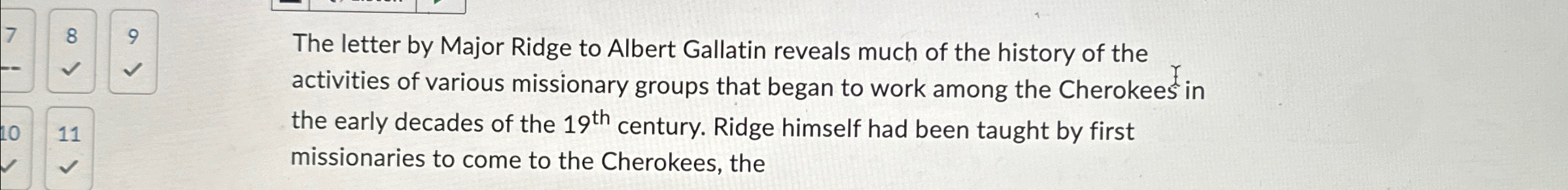 Solved The letter by Major Ridge to Albert Gallatin reveals | Chegg.com