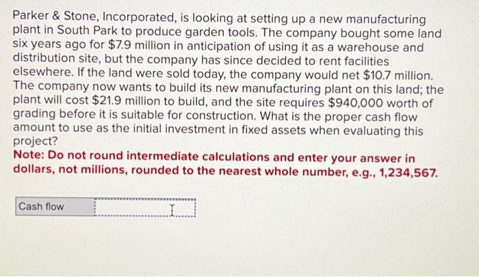 Solved Parker \& Stone, Incorporated, is looking at setting | Chegg.com