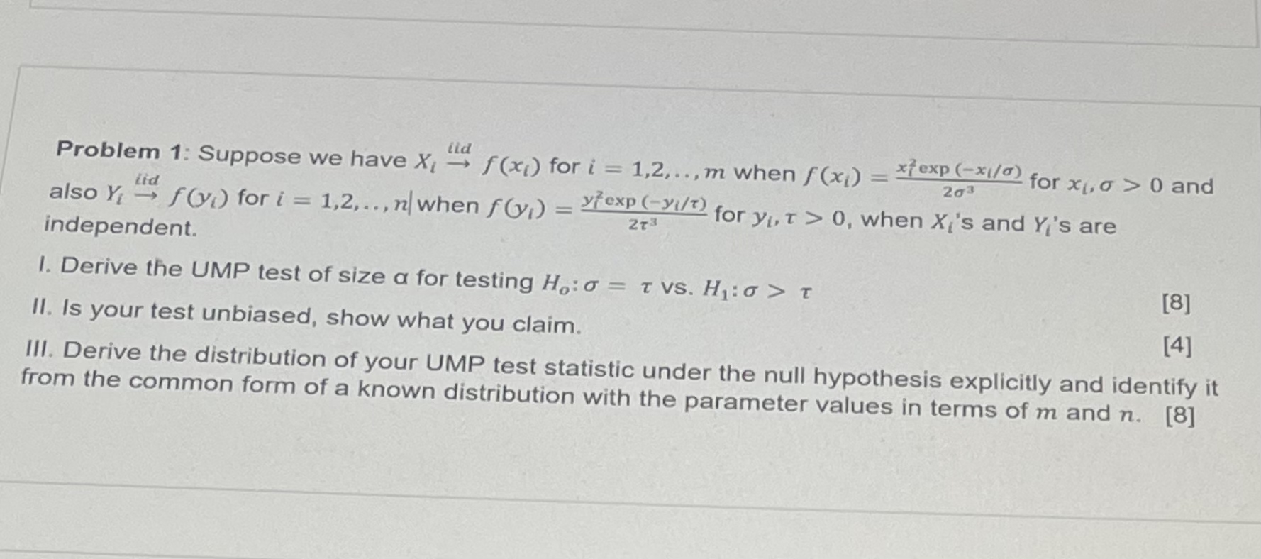 Solved Problem 1: Suppose we have xi→ildf(xi) ﻿for | Chegg.com