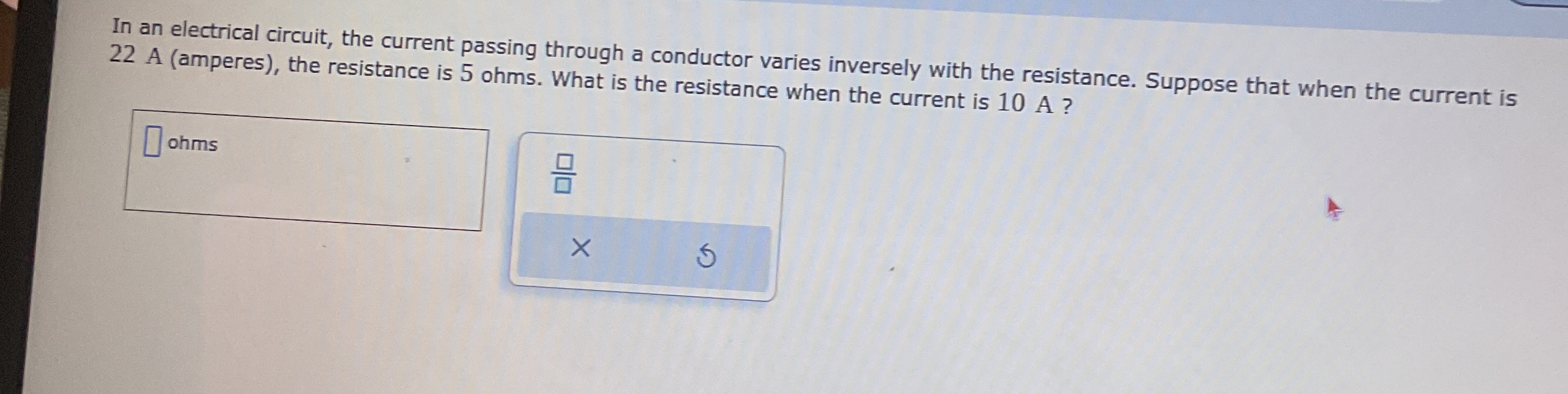 Solved In an electrical circuit, the current passing through | Chegg.com