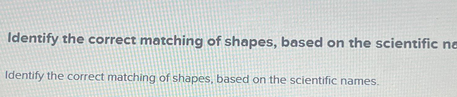 Solved Identify the correct matching of shapes, based on the | Chegg.com
