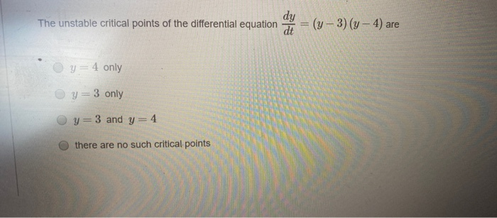 Solved 3 The unstable critical points of the differential | Chegg.com