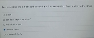 Solved Two projectiles are in flight at the same time. The | Chegg.com