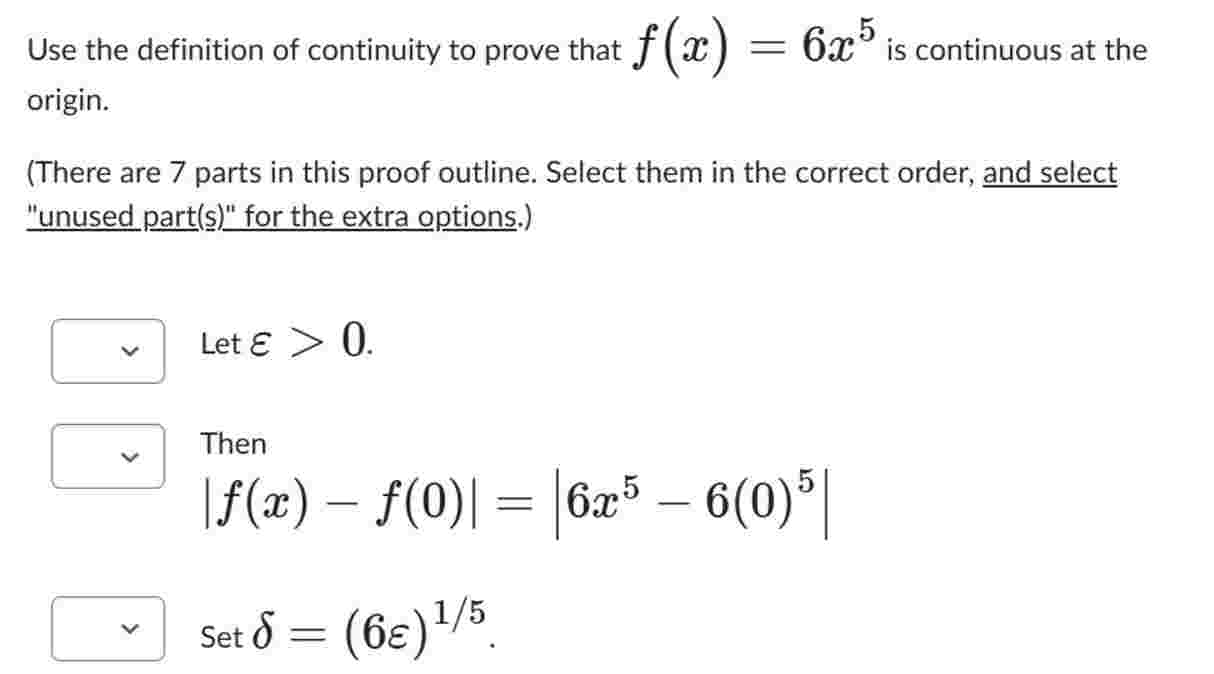Solved Use the definition of ﻿continuity to ﻿prove that | Chegg.com
