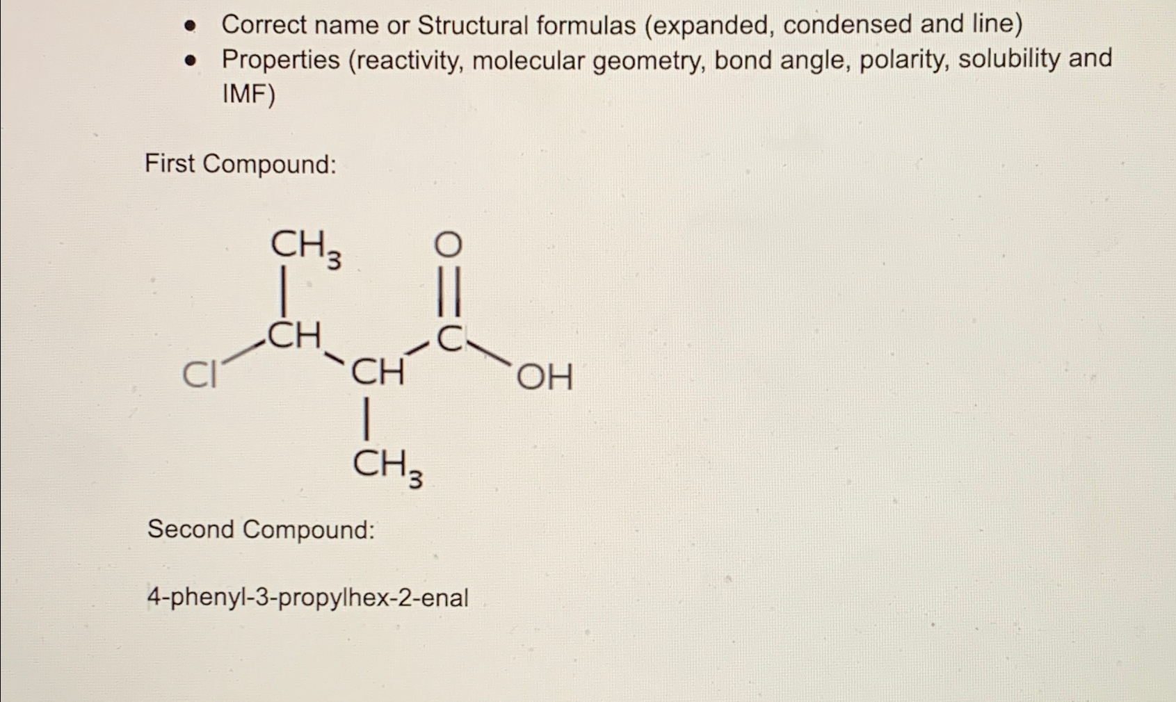 Solved Correct name or Structural formulas (expanded, | Chegg.com