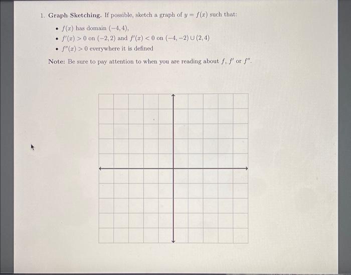 Solved 1. Graph-Sketching. If possible, sketch a graph of | Chegg.com