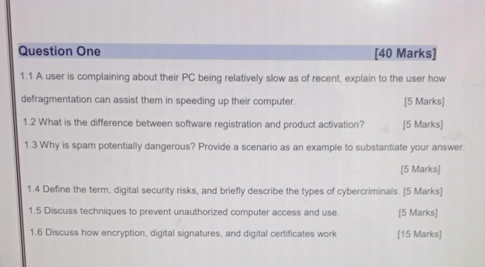 Solved 2 1 Explain To A User What Encryption Is The Benefit