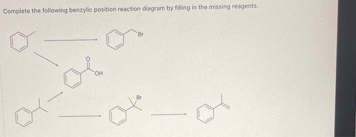Solved Complete the following benzylic position reaction | Chegg.com