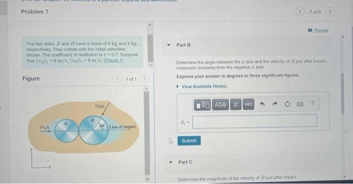 Solved The two disks A and B have a mass of 4 kg and 5 kg. | Chegg.com