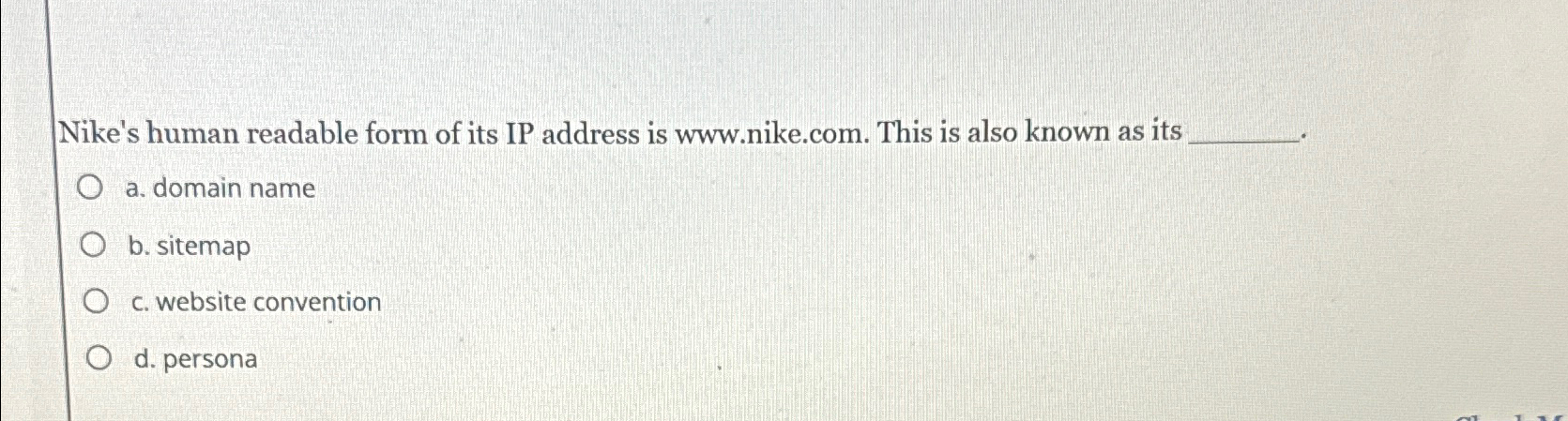 Solved Nike's human readable form of its IP address is | Chegg.com