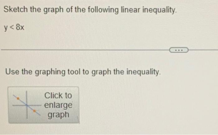 Solved Sketch the graph of the following linear inequality. | Chegg.com