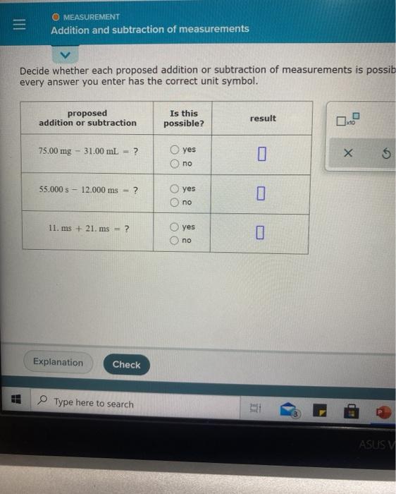Solved O MEASUREMENT Addition and subtraction of | Chegg.com