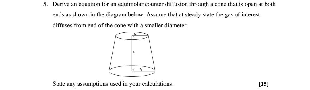 Solved Derive an equation for an equimolar counter diffusion | Chegg.com