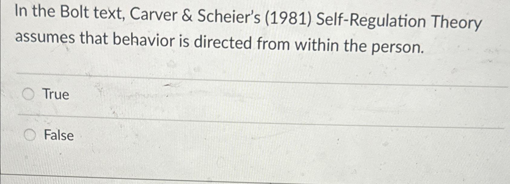 Solved In the Bolt text, Carver & Scheier's (1981) | Chegg.com