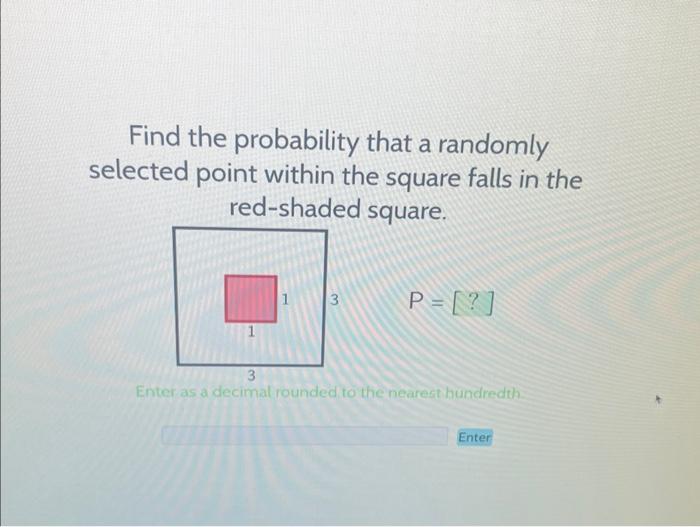Solved Find the probability that a randomly selected point | Chegg.com