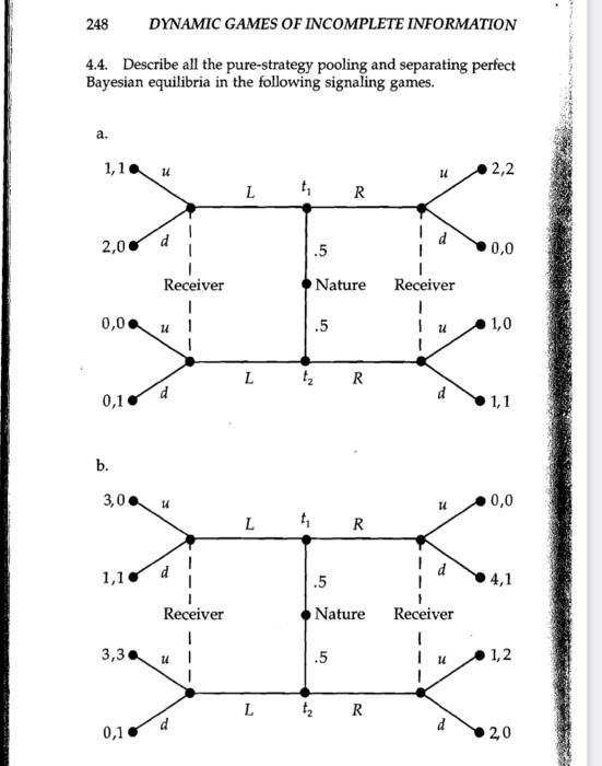 Solved 248 DYNAMIC GAMES OF INCOMPLETE INFORMATION 4.4. | Chegg.com