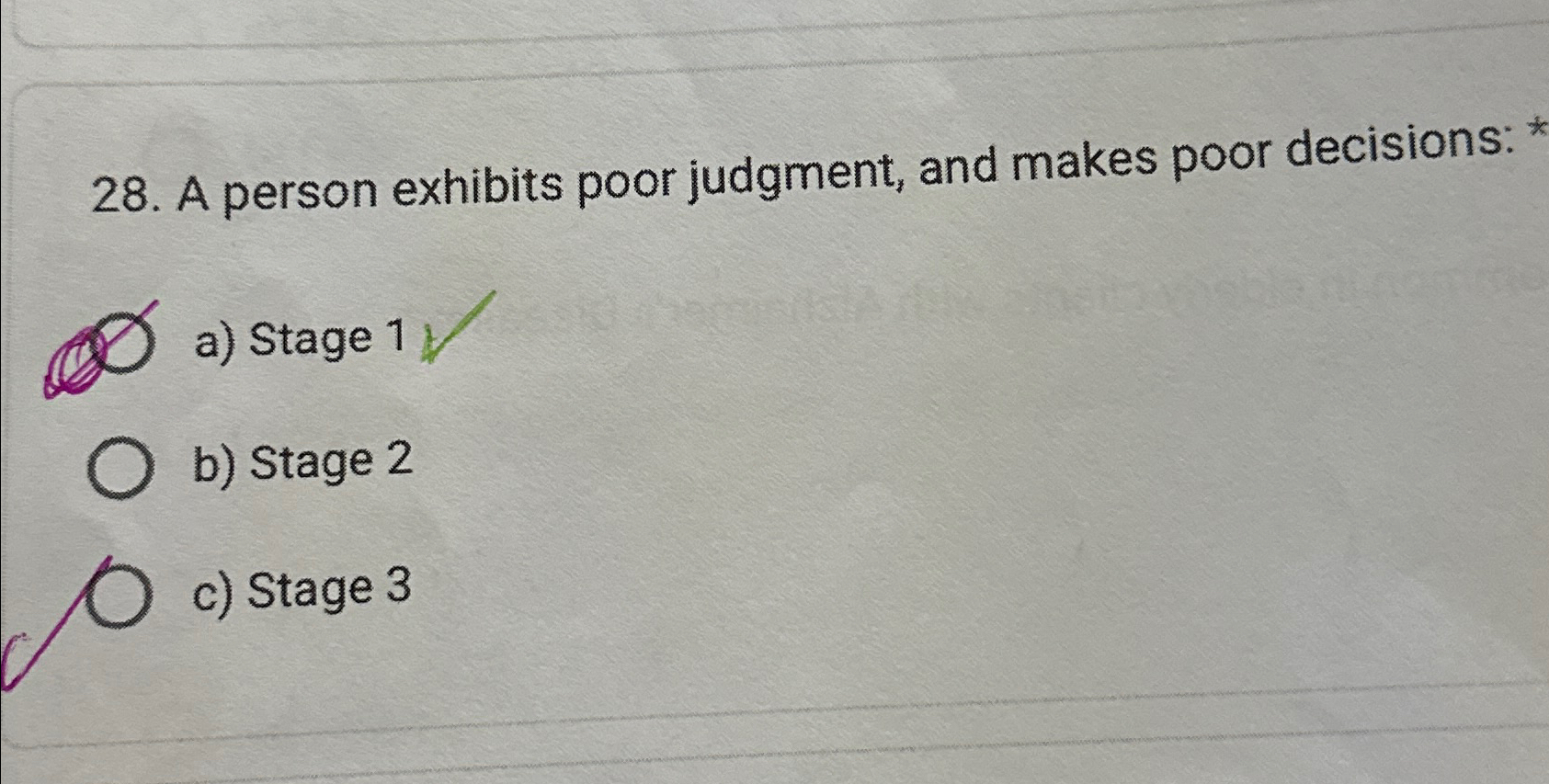 Solved A person exhibits poor judgment, and makes poor | Chegg.com Solved A person exhibits poor judgment, and makes poor | Chegg.com