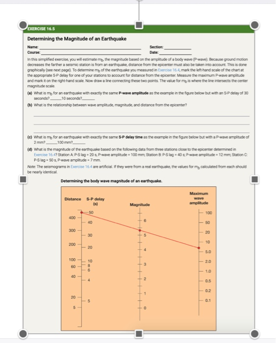 Solved EXERCISE 16.5 Determining the Magnitude of an | Chegg.com