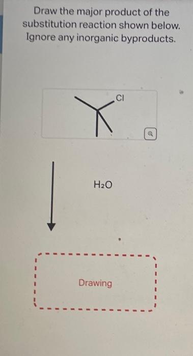 Solved Draw the major product of the substitution reaction | Chegg.com