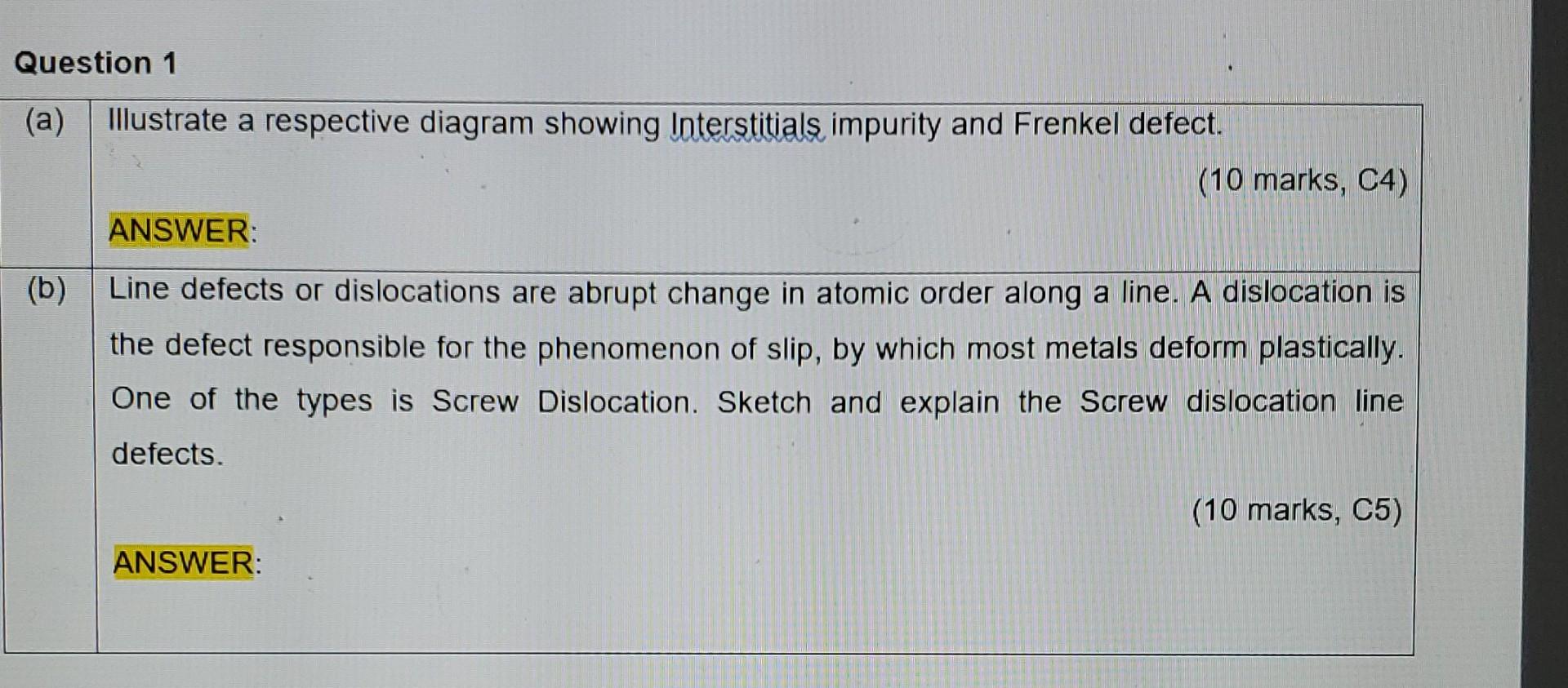 Solved Question 1 (a) Illustrate a respective diagram | Chegg.com