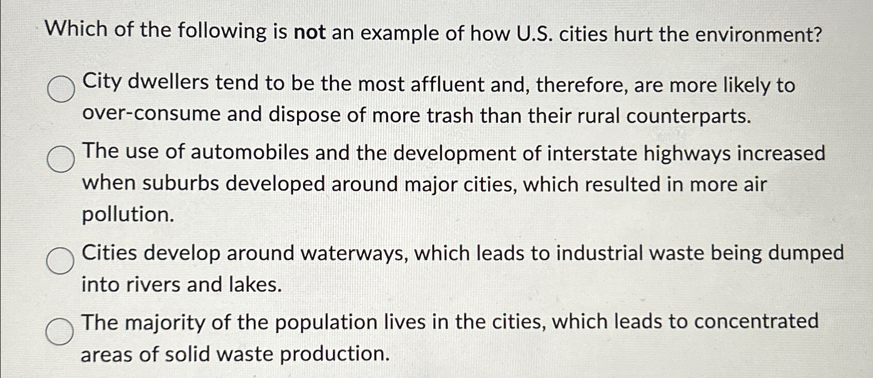 Solved Which of the following is not an example of how U.S. | Chegg.com