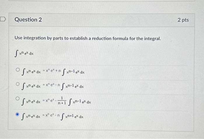 Solved Use integration by parts to establish a reduction | Chegg.com