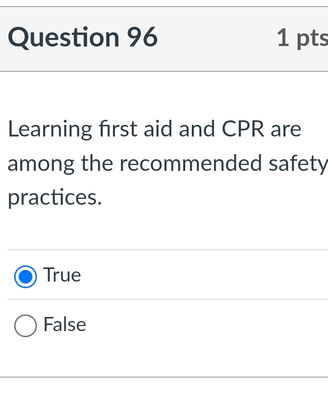Solved Learning first aid and CPR areamong the recommended | Chegg.com