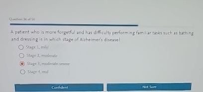 Solved Quetion 36 ﻿of 90A patient who is more forgetful and | Chegg.com