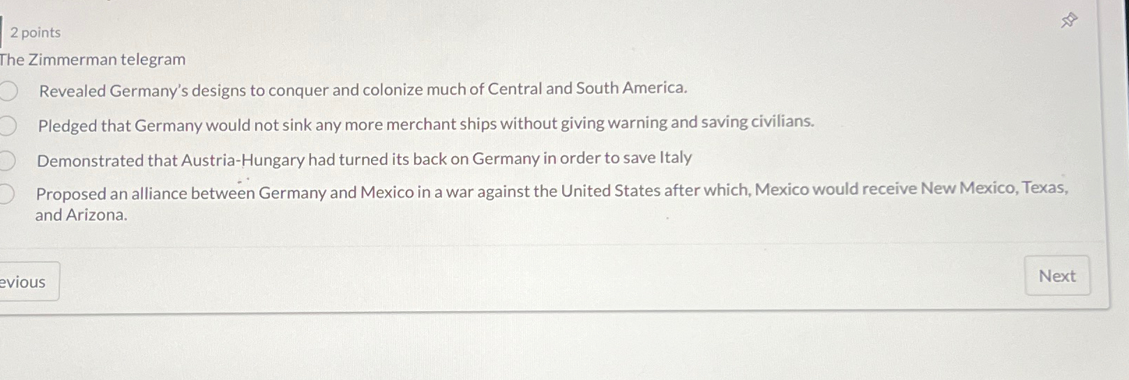Solved 2 ﻿pointsThe Zimmerman telegramRevealed Germany's | Chegg.com