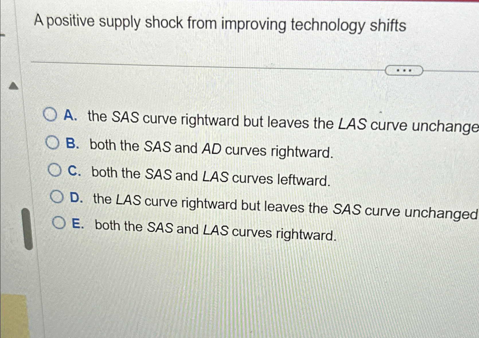 Solved A positive supply shock from improving technology | Chegg.com