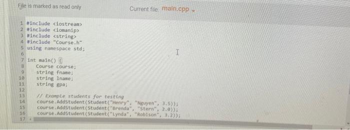 Solved Complete the Course class by implementing the | Chegg.com