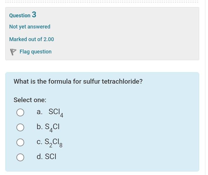 Solved Question 3Not yet answeredMarked out of 2.00Flag | Chegg.com