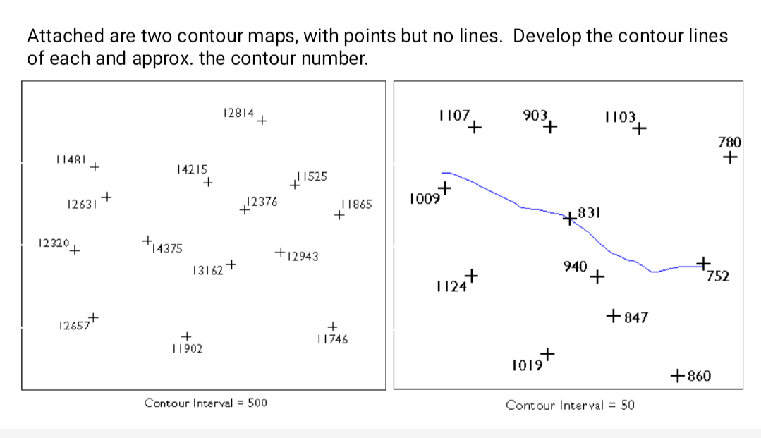 Solved Attached are two contour maps, with points but no | Chegg.com