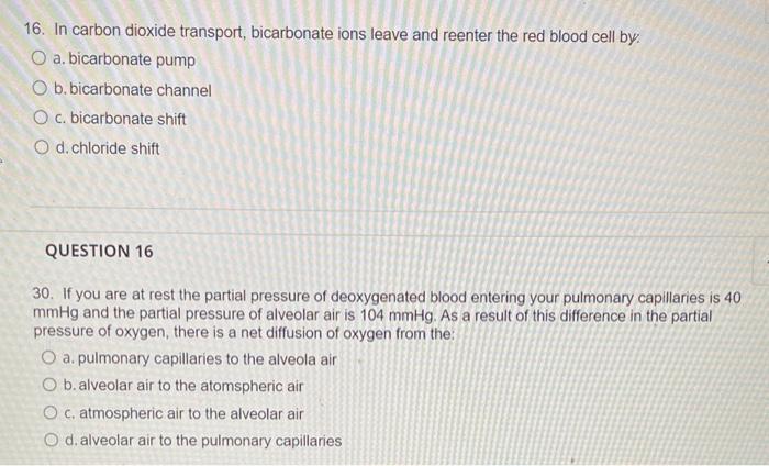 Solved 6. Expiration depends on: a. stretching of the lungs | Chegg.com