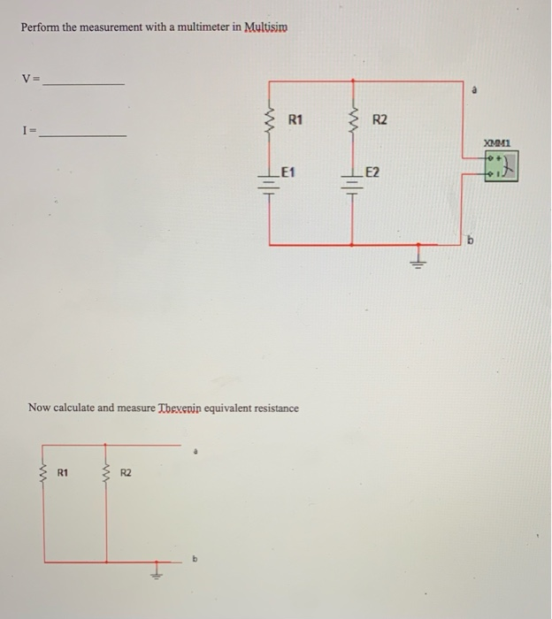 Perform the measurement with a multimeter in Multisim | Chegg.com