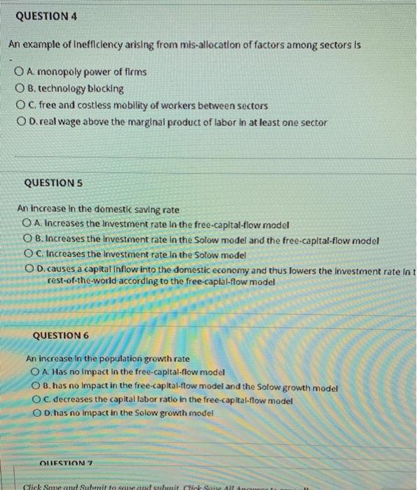 Solved QUESTION 4 An example of Inefficiency arising from | Chegg.com