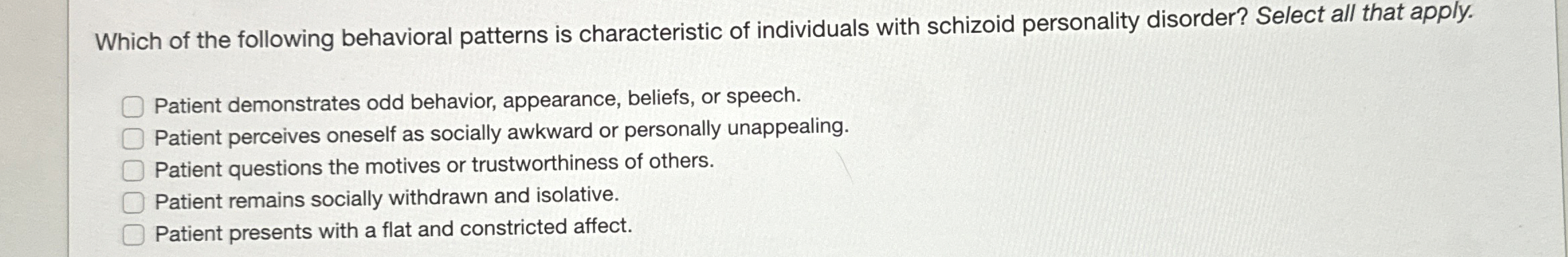 Solved Which of the following behavioral patterns is | Chegg.com