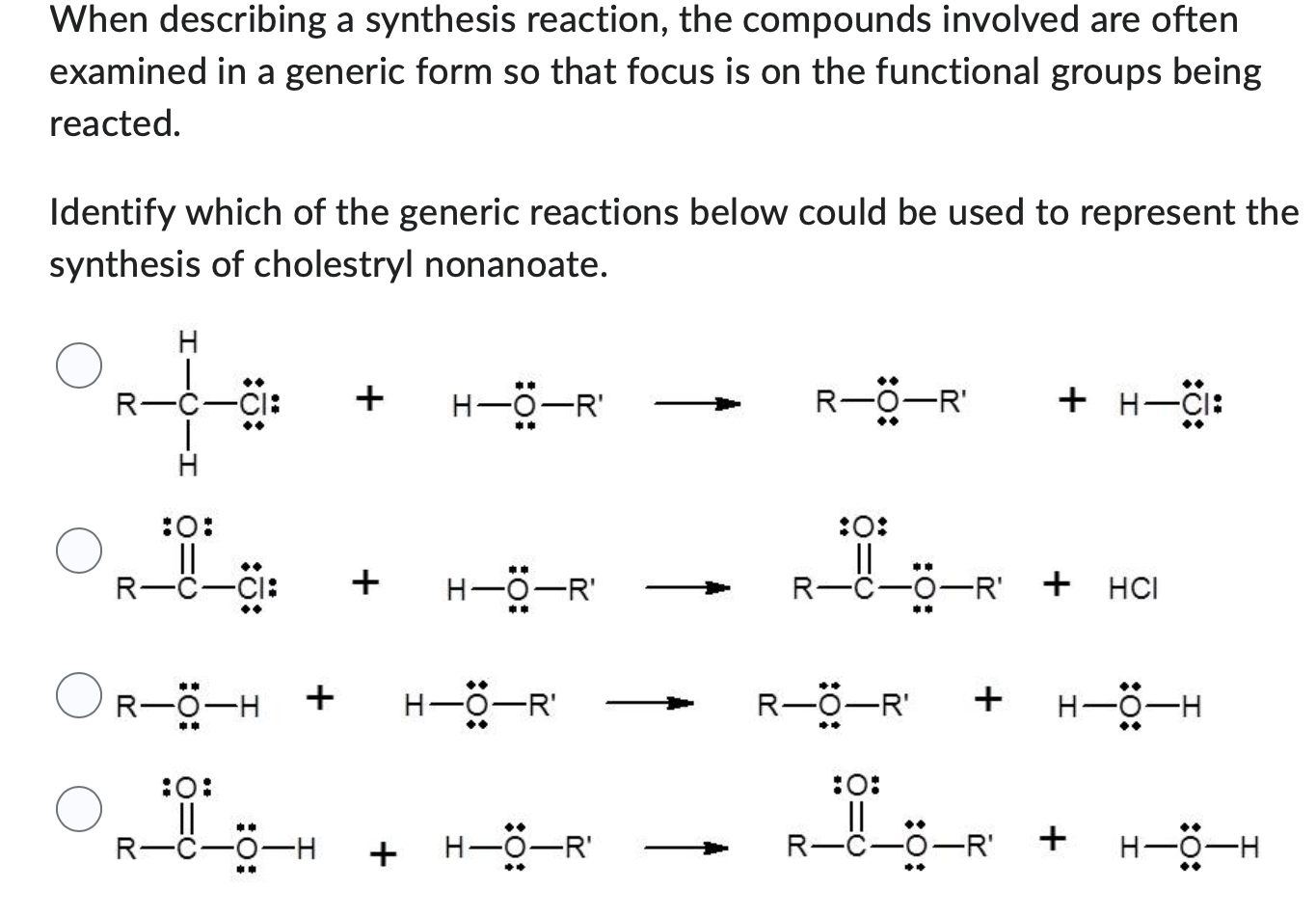 Solved When describing a synthesis reaction, the compounds | Chegg.com
