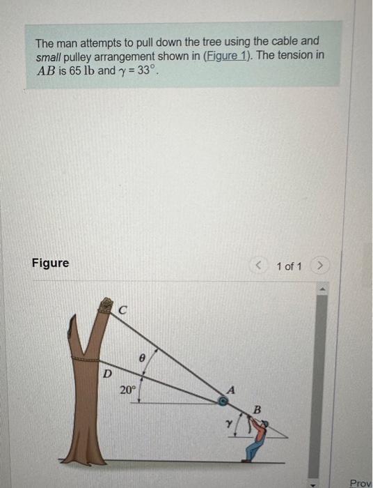 Solved The man attempts to pull down the tree using the | Chegg.com